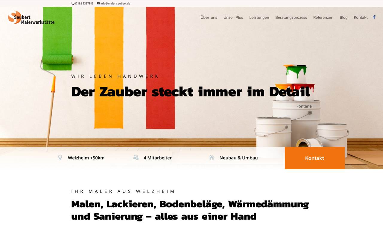 Neue Webseite: Der Zauber steckt immer im Detail - Maler Seubert